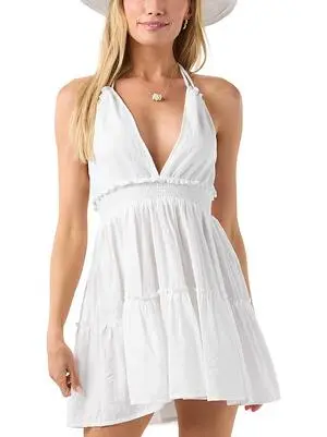 Tiare Hawaii Lucia Tiered Mini Dress - Off White