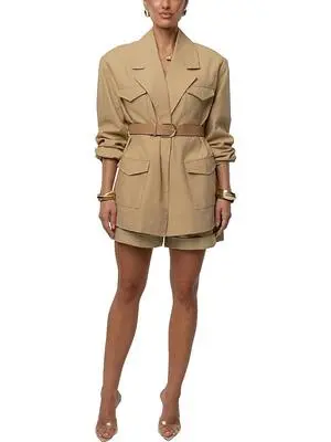 JLUXLABEL Precision Woven Blazer Beige