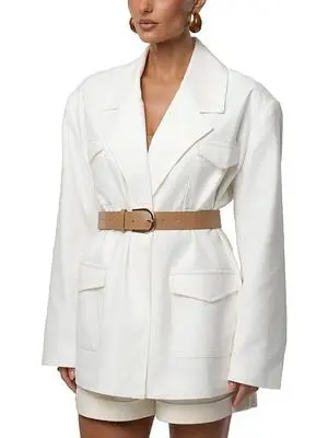 JLUXLABEL Precision Woven Blazer Ivory