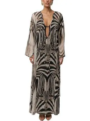 JLUXLABEL Zebra New Vista Maxi Dress - Brown