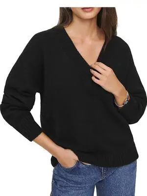 REFORMATION Jadey Cashmere Wool V-neck Sweater - Black
