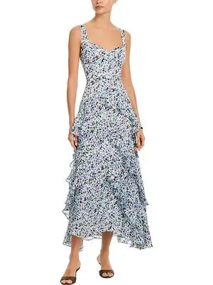 Aqua Sleeveless Floral Maxi Dress - Blue Multi
