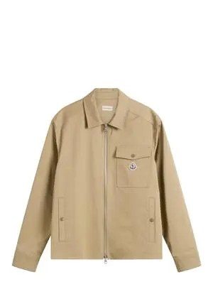Moncler Gabardine Cotton Shirt Jacket - Beige