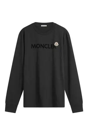 Moncler Long Sleeve Cotton T-shirt - Black