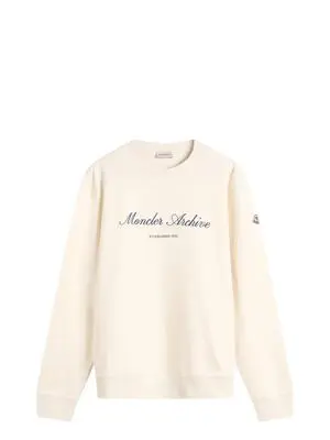 Moncler Archive Embroidered Logo Sweatshirt - Beige