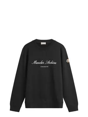 Moncler Archive Embroidered Logo Sweatshirt - Black
