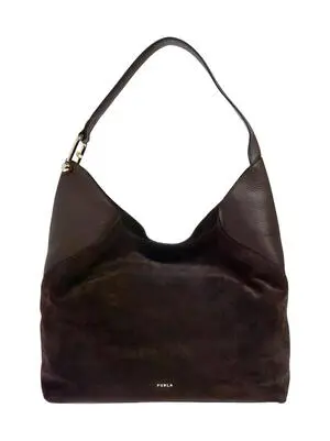 Furla Lara Suede Shoulder Bag - Brown
