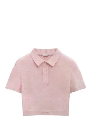 Loewe Cropped Polo Top - Pink