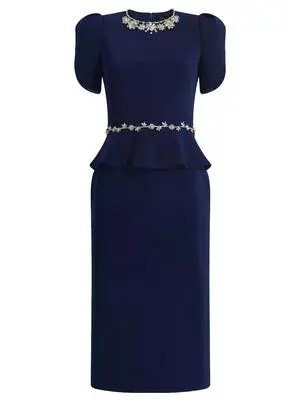 Jenny Packham Jules Embellished Midi Dress - Blue