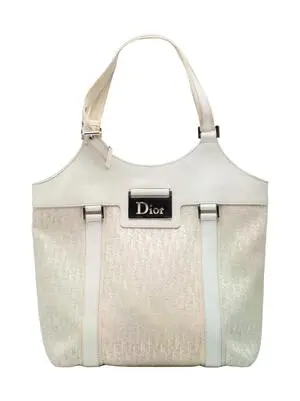 Dior 2006 Diorissimo Trotter Canvas Tote Bag - White