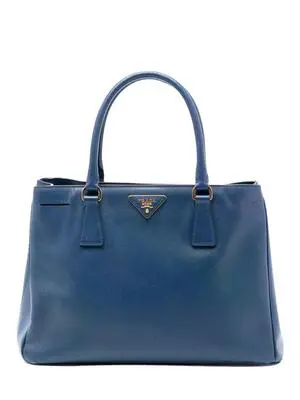 Prada Medium Saffiano Lux Galleria Tote Satchel - Blue
