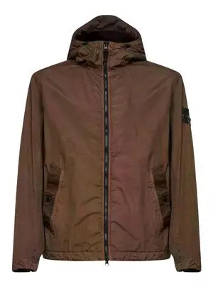 Stone Island Hooded Zip Jacket - Brown