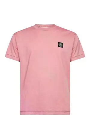Stone Island Logo Patch Crew-neck T-shirt - Pink