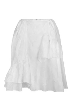 Cecilie Bahnsen A-line Midi Skirt With Ruffle Detail - White