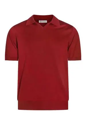 Brunello Cucinelli Collared Short-sleeve Top - Red