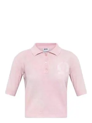 Moschino Logo-embroidered Polo Shirt - Pink