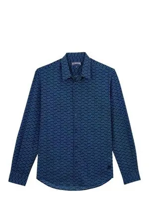Vilebrequin Long-sleeved Logo-print Shirt - Blue