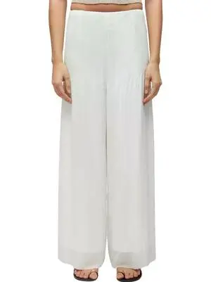 OSKLEN Pleated Wide Leg Trousers - White