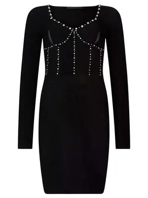Liu Jo Embellishment Knit Mini Dress - Black