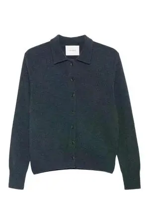 LISA YANG Suzette Polo-neck Button Cardigan - Blue