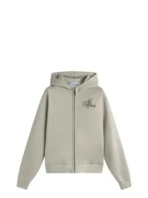 LES HÉRITIERS Signature Zip Sweatshirt - Neutrals