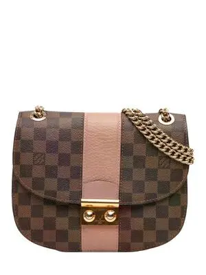 LOUIS VUITTON Damier Ebene Cuir Taurillon Shoulder Bag - Brown