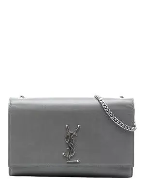 Saint Laurent 2017 Medium Monogram Kate Crossbody Bag - Grey