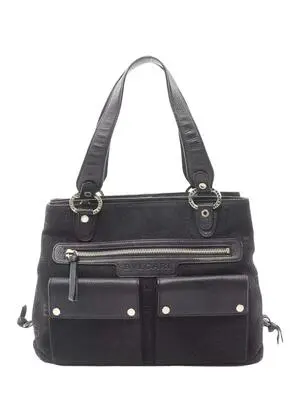 BVLGARI Canvas And Leather Shoulder Bag - Black