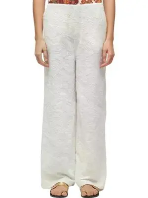 OSKLEN Floral Jacquard Trousers - White