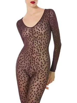 Wolford Dots-pattern Catsuit - Red