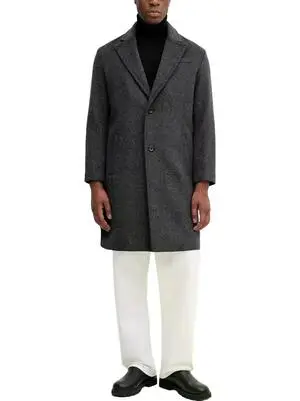 Guess Single-breasted Coat With Notched Lapels - Grey