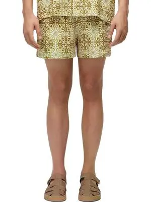 OSKLEN Patterned Drawstring Shorts - Neutrals