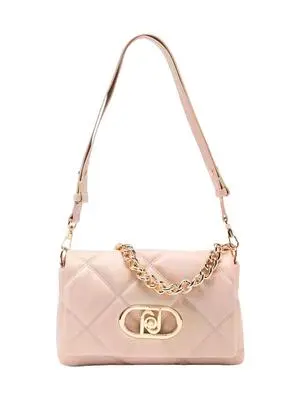 Liu Jo Quilted Shoulder Bag With Metal Logo - Neutrals