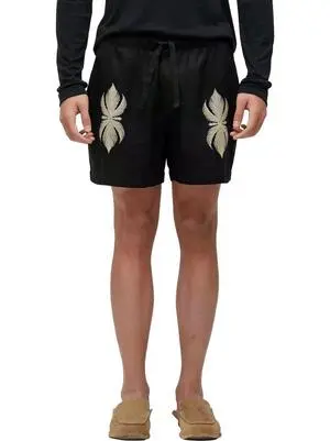 OSKLEN Leaf-embroidered Bermuda Shorts - Black