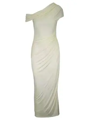 Galvan Off-Shoulder Maxi Dress Neutrals