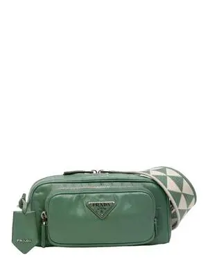 Prada Nappa Antique Multi Pocket Crossbody Bag - Green
