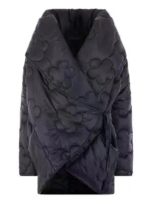 MARIA CALDERARA Floral Quilted Coat - Black