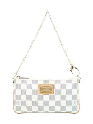 LOUIS VUITTON 2015 Damier Azur Pochette Milla Mm Handbag - White