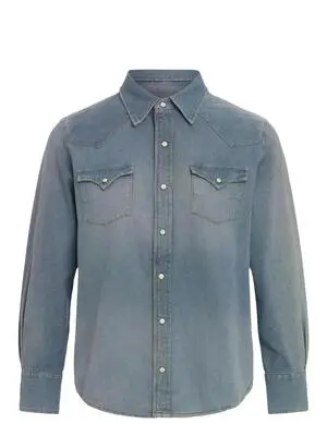THE GREAT. Buttoned Denim Shirt