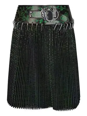 CHOPOVA LOWENA Carabiner Pleated Skirt - Black