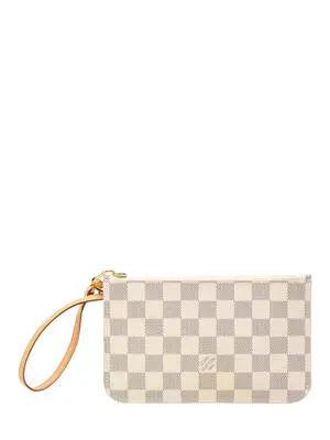 LOUIS VUITTON Damier Azur Neverfull Pm Pouch - White
