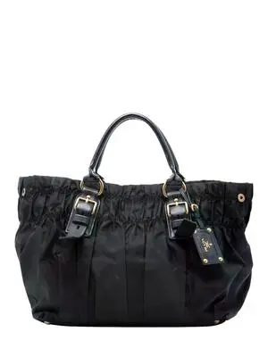 Prada Tessuto Gaufre Tote Bag - Black
