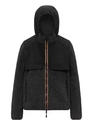 K-WAY Hooded Panelled Jacket - Black