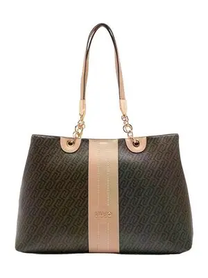 Liu Jo Monogram Printed Chain Tote - Brown