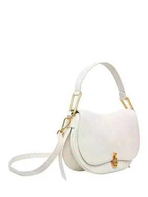 COCCINELLE Medium Magie Metallic-handle Leather Tote Bag - White