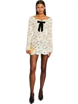 Retrofete Perdita Lace Mini Dress - Cream