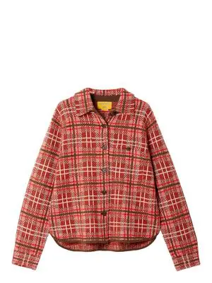 Guest In Residence Dylan Checked Cashmere Cardigan - Red