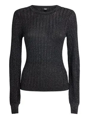Paige Adela Sparkle Ribbed Sweater - Black