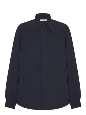 THE ROW Zadino Silk Shirt - Navy