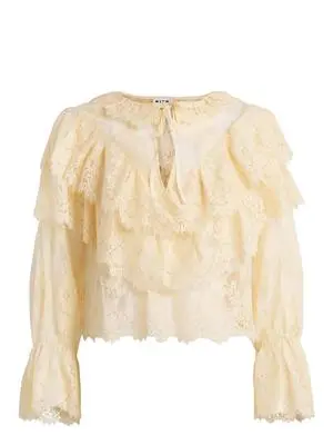 Rixo Lace Faryn Blouse - Ivory